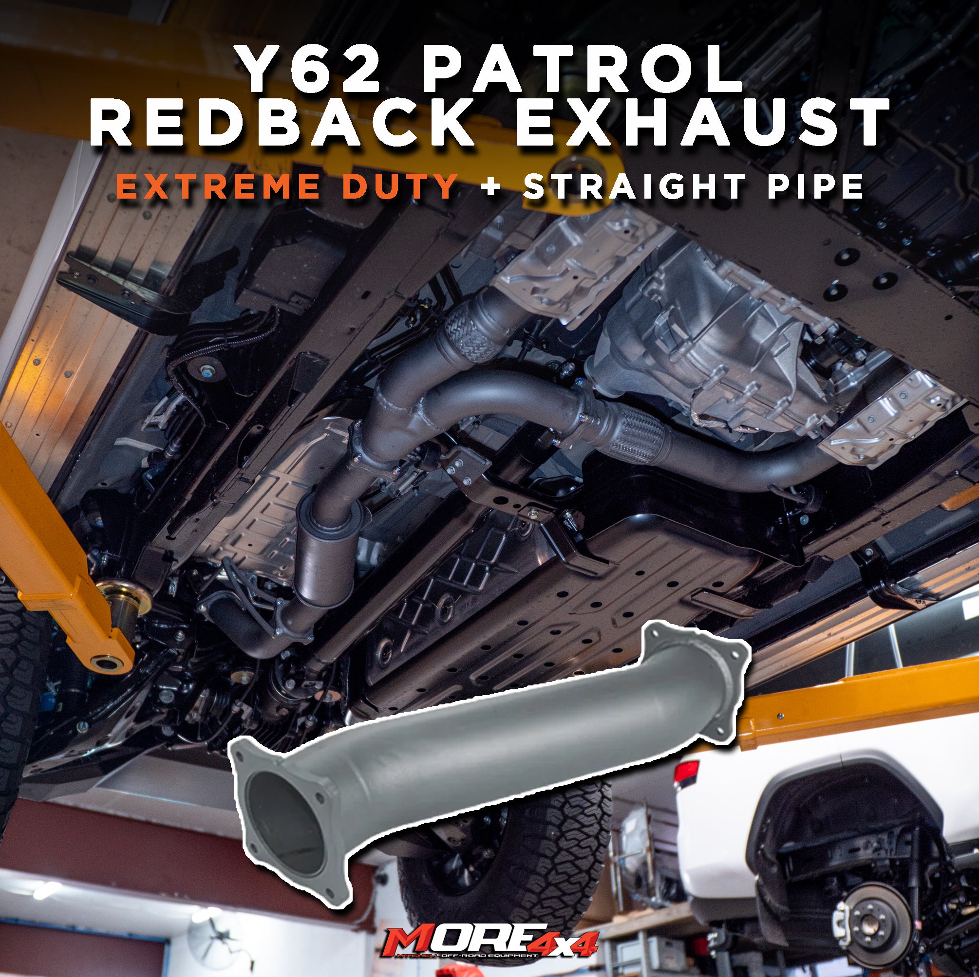 REDBACK EXHAUST - Twin 3” into Single 3” with STRAIGHT PIPE - Y62 PATR ...